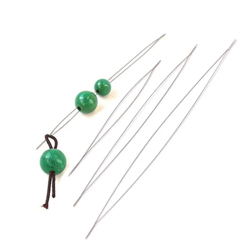 5Pcs/Lot Stainless Steel Big Eye Beading Needles Easy Thread String ...