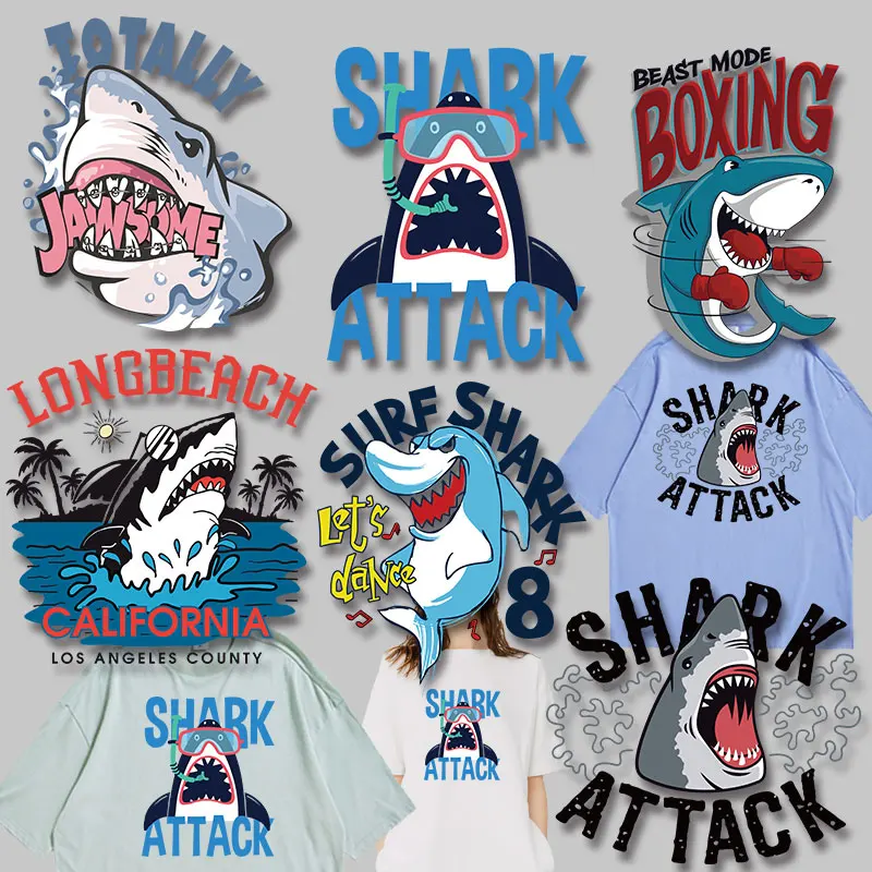 Shark Patches for Kids Clothing Jacket Washable Patches for clothing ...