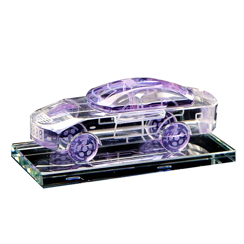 Crystal Car Model Figurine With Perfume Bottle Glass Car Paperweight ...