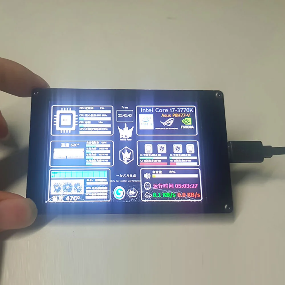 USB2LCD AIDA64 Chassis Display Screen 3.5 Inch IPS LCD Monitor Display ...