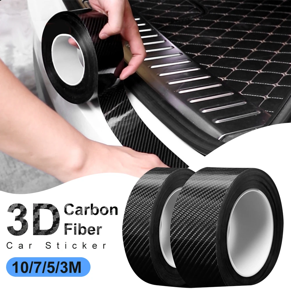 3d 탄소 섬유 자동차 스티커 Diy 페이스트 프로텍터 스트립 자동 도어 실 사이드 미러 스크래치 방지 테이프 보호 필름