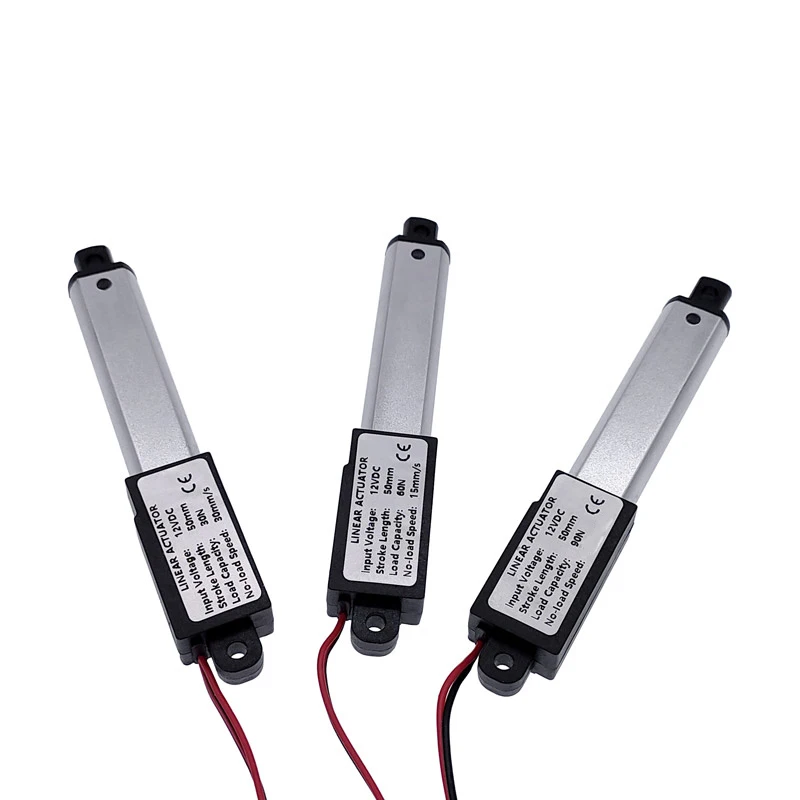 Actuador lineal eléctrico DC 12V, 30mm, 50mm, carrera, motor lineal 30N ...