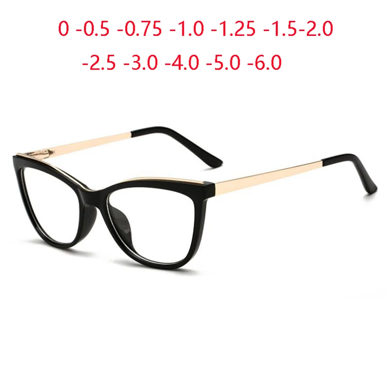 Anti blue Light Cat Eye Computer Glasses Women Fashion Spring Leg Minus ...