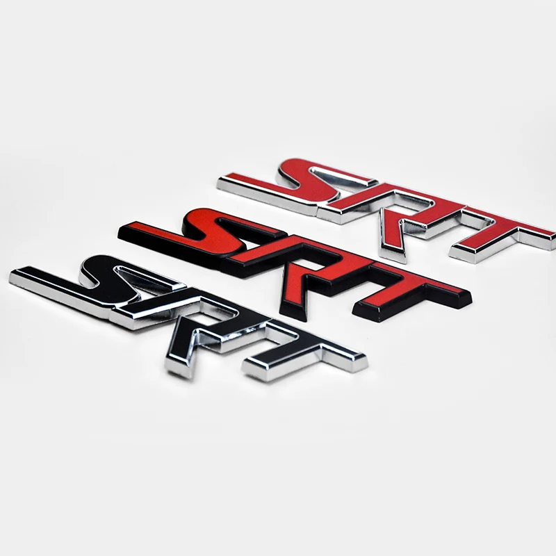 1PCS SRT 3D metal car emblem sticker rear Trunk badge Grill Decals Car ...