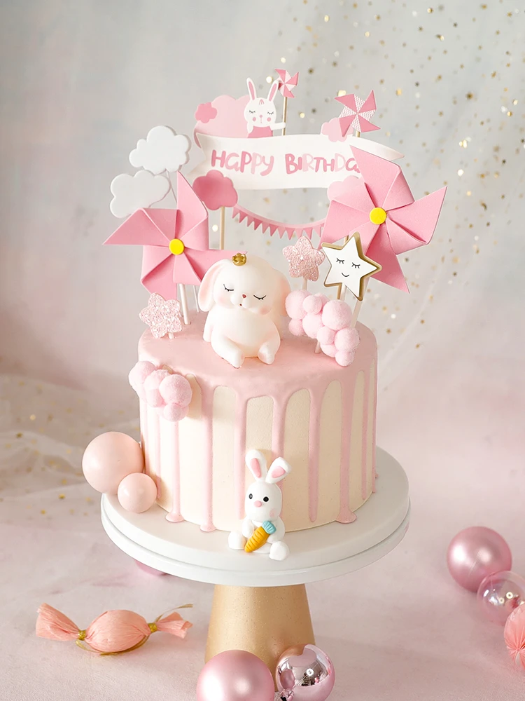 Baby Girl Cake Toppers Decoration | Baby Girl Cartoon Cake Topper ...