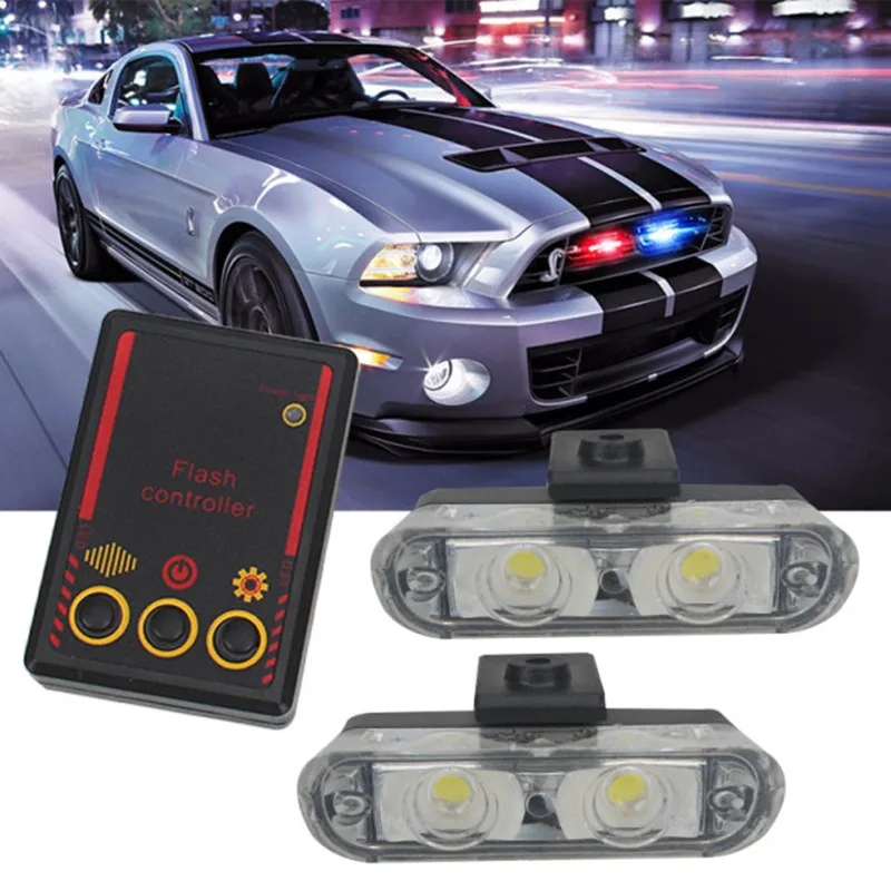 2 LED Police Lights Strobe Fso Flash Lamp Emergency Warning Strobe ...