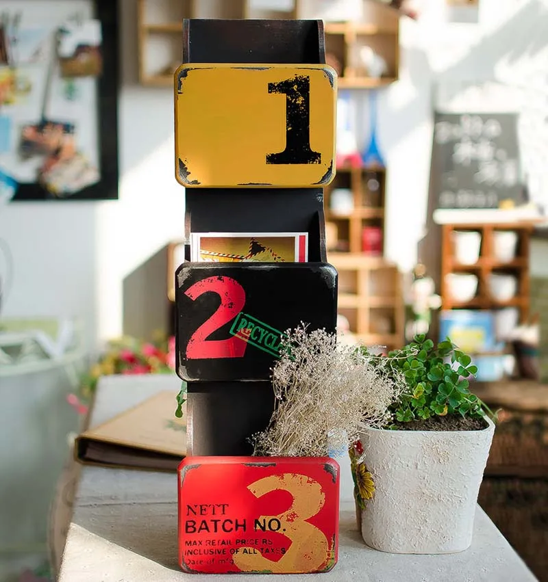 Домашний декор Американский винтажный деревянный ящик для хранения ключей настенный подвесной