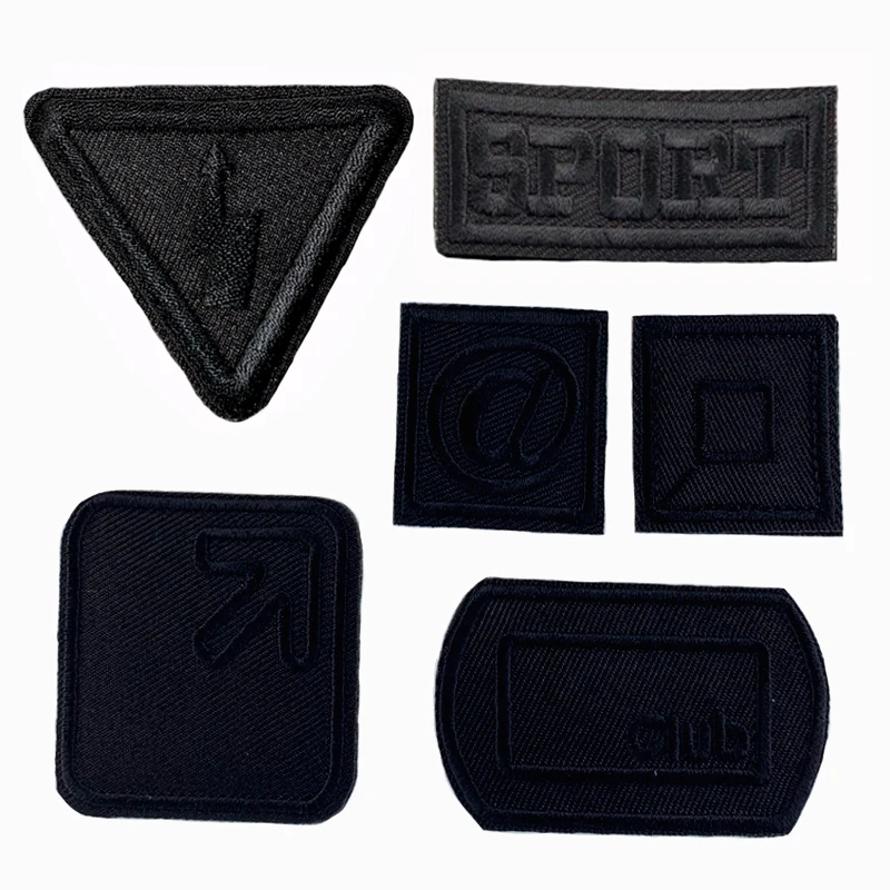 5Pcs-Black-patches-for-clothes-Iron-on-patch-embroidered-applique ...