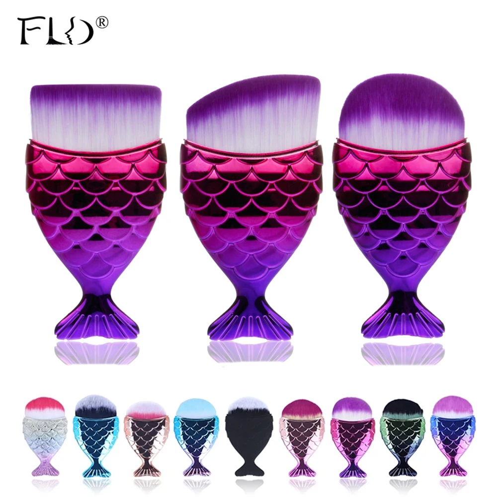 FLD-Fish-Makeup-Brush-Foundation-Nail-Brush-Soft-Cleaning-Dust-Powder ...