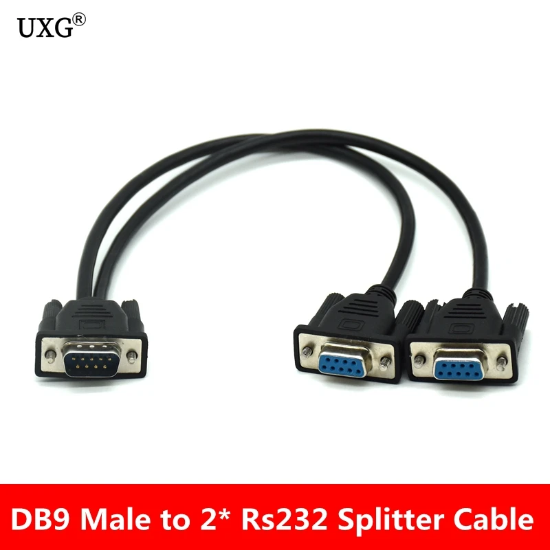 DB9 Male To 2 Female Serial Rs232 Splitter Cable Rs232 Male To 2 Female ...