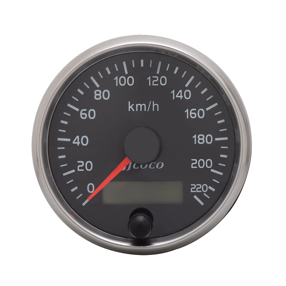 12v/24v Universal 85mm Speedometer 220km/h Speed Gauge Meter With White ...