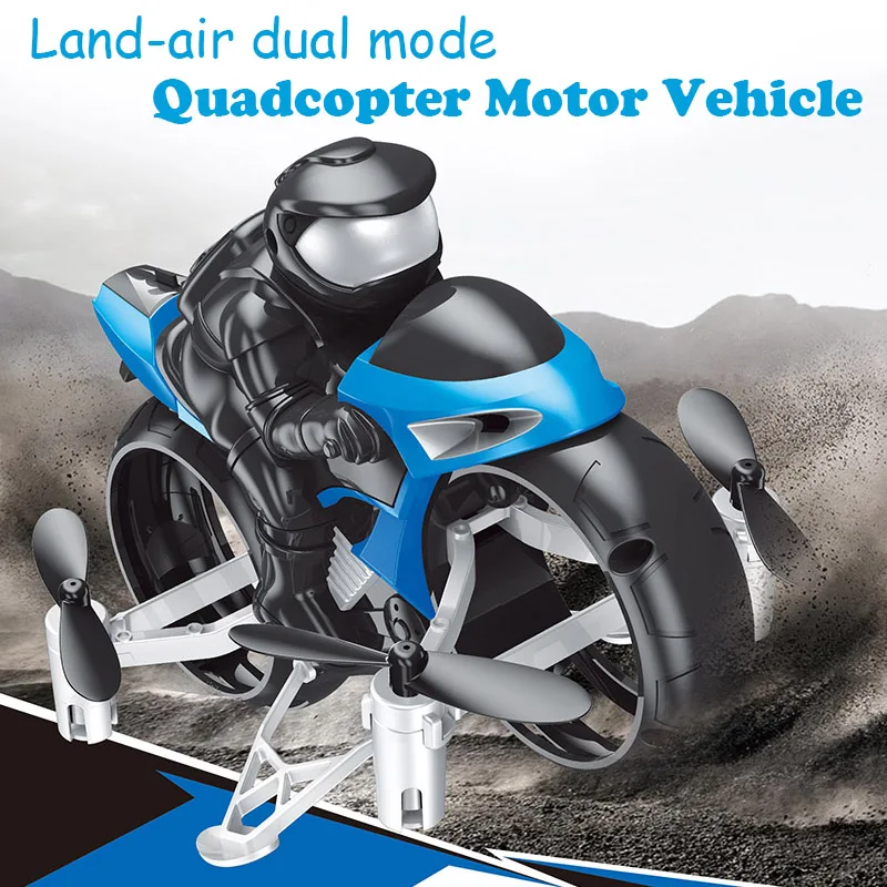 2019 New 2.4G 4CH 2 in 1 Motorcycle Headless Remote Control Drone ...