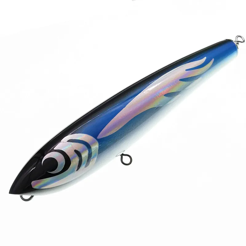 Saltwater-Fishing-Wooden-Stick-Bait-70g-120g-Deep-sea-pencil-Topwater-Fishing-lure-Popper-GT ...