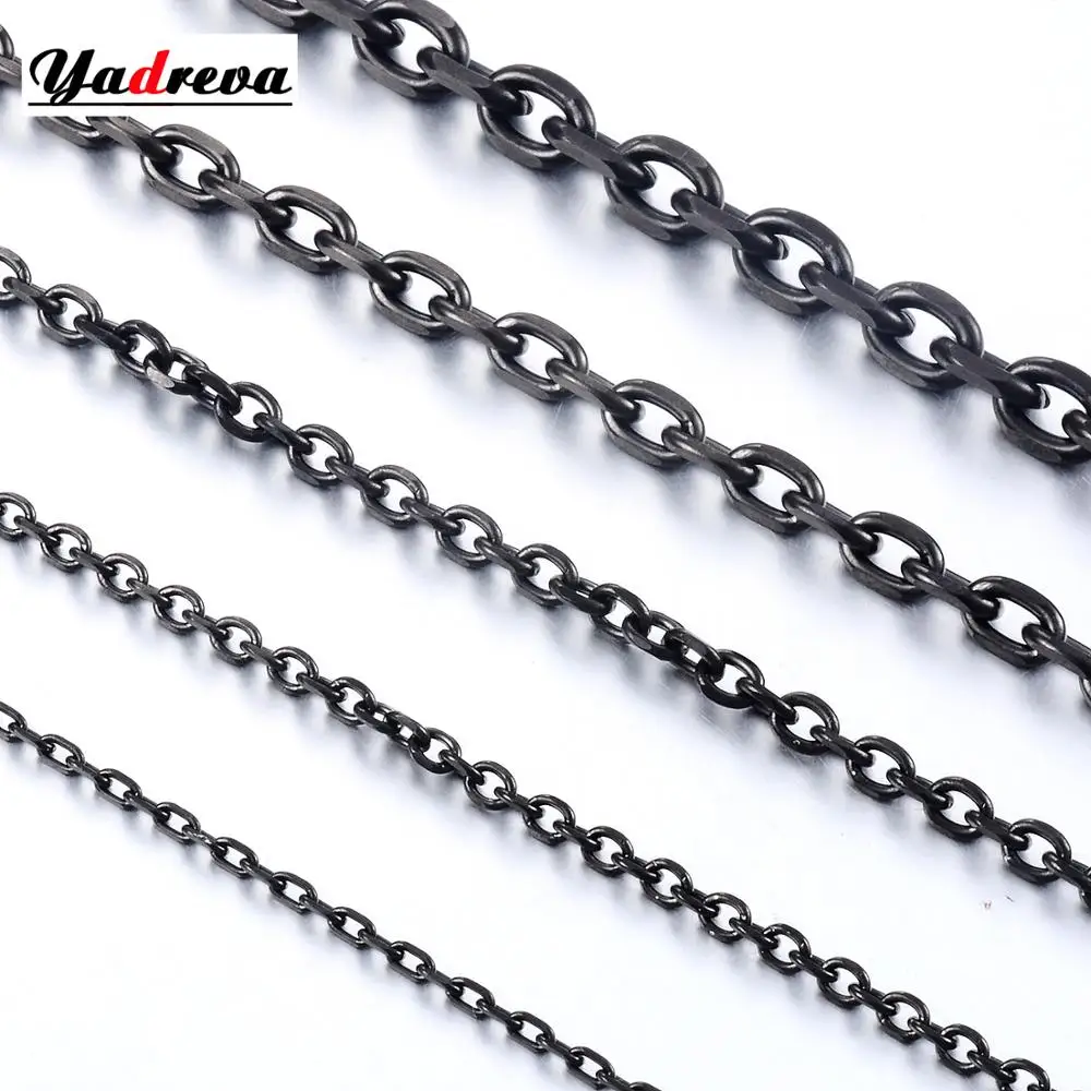 Hot-Sale-Stainless-Steel-Black-Chain-Fashion-Various-Lengths-Of-Jewelry ...