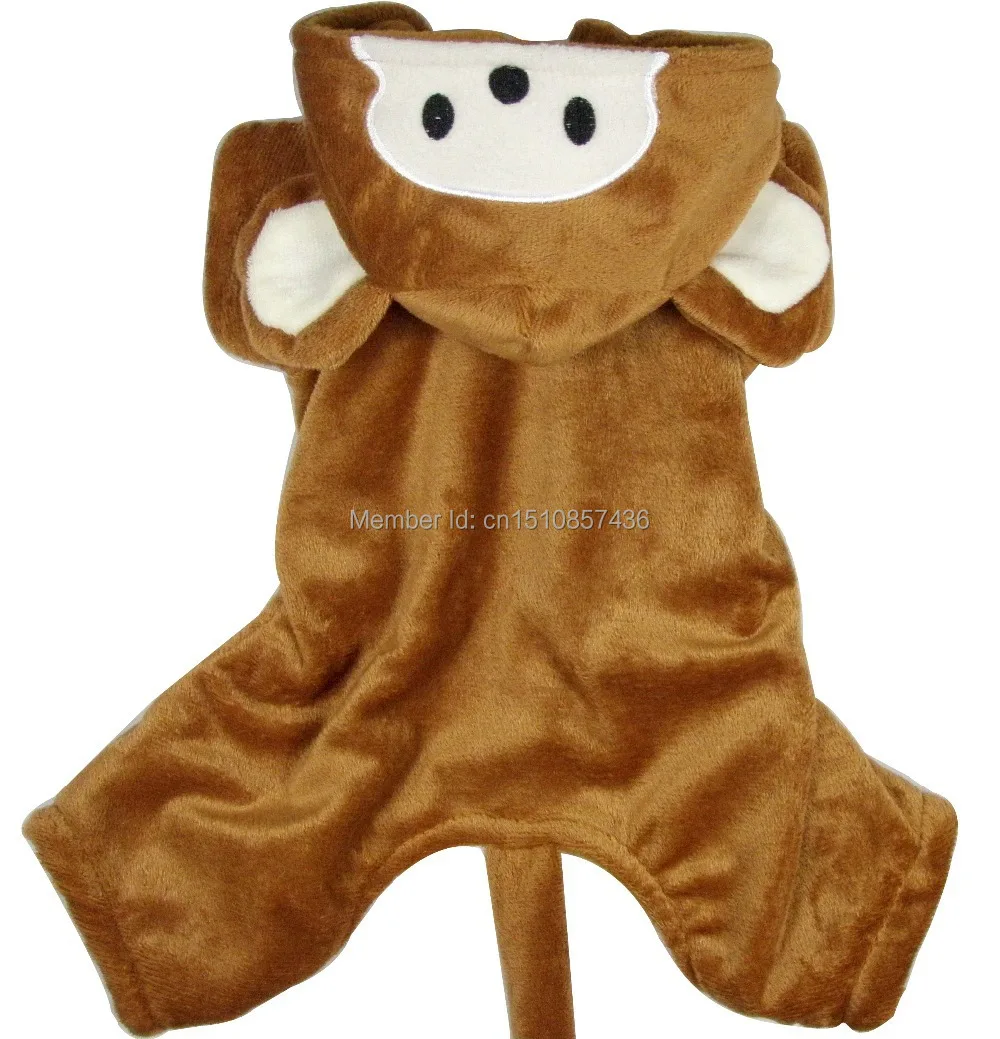 Pet Cosplay Monkey Clothes With Button Winter Fleece Dog Coat Home ...