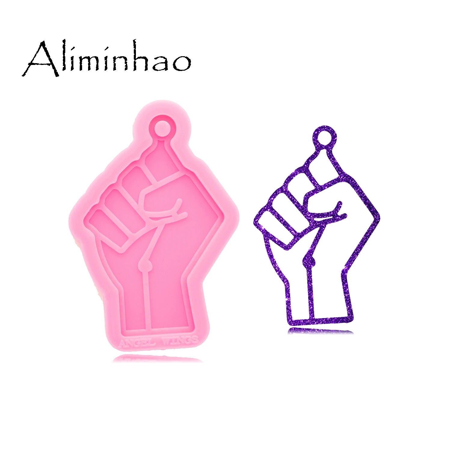 DY0647 Super Glossy Resin Mold Blm Fist Keychain Epoxy Craft Silicone ...
