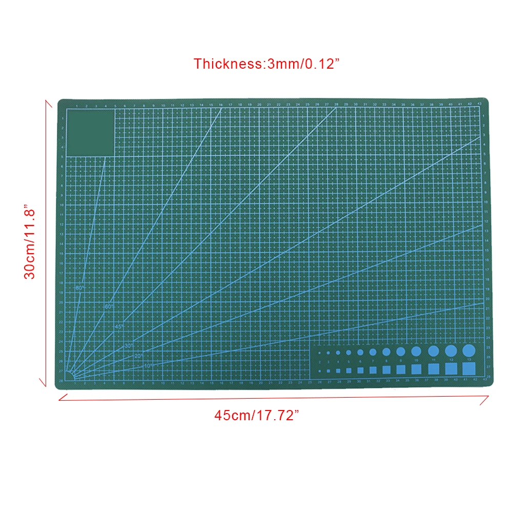 Zayex tapete de corte de PVC A3 de doble cara, almohadilla de corte de retazos, herramientas ...