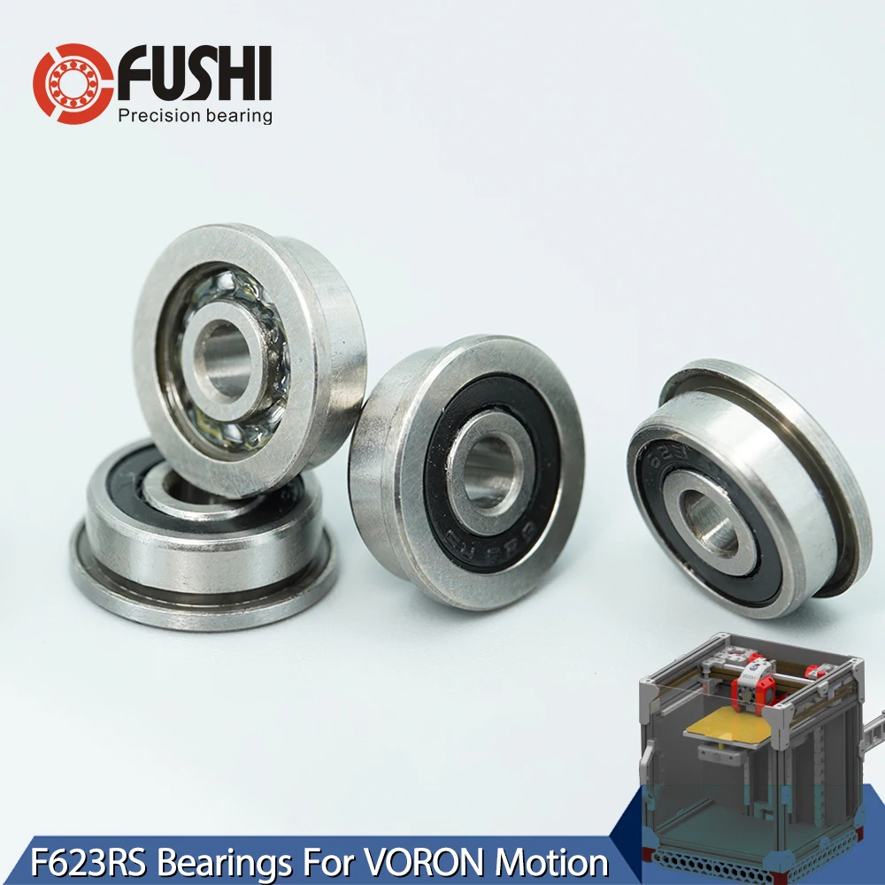 F623rs Bearing 3*10*4 Mm Abec-7 10 Pcs, F623-2rs Flange Ball Bearings ...