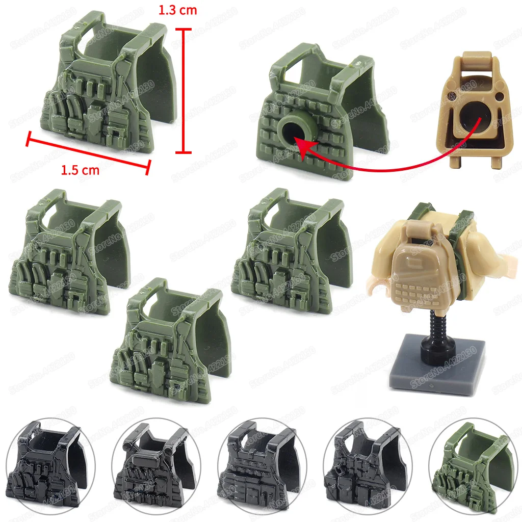 Equipment Military Soldier Features Tactics Vest Building Block Figures ...