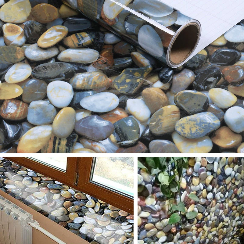 3d Cobblestone Self Adhesive Wallpaper Vinyl Wrap Film Kitchen ...