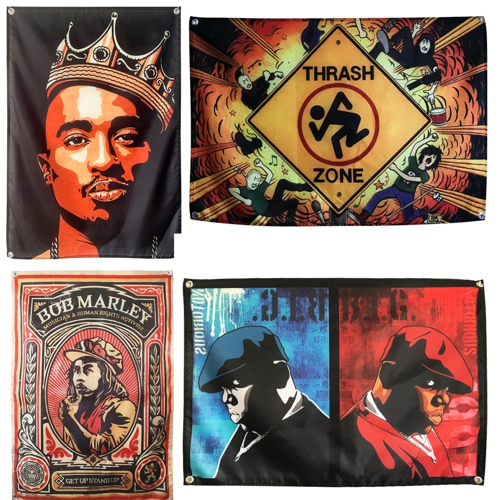 Heavy Metal \ Hip Hop \ Rock Band Music Poster Large Hanging Flags ...