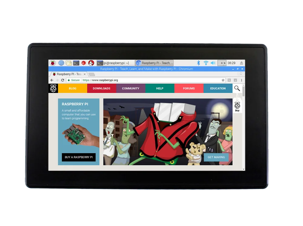 Waveshare 7inch HDMI LCD (H) (with case) Monitor1024x600 IPS Capacitive ...