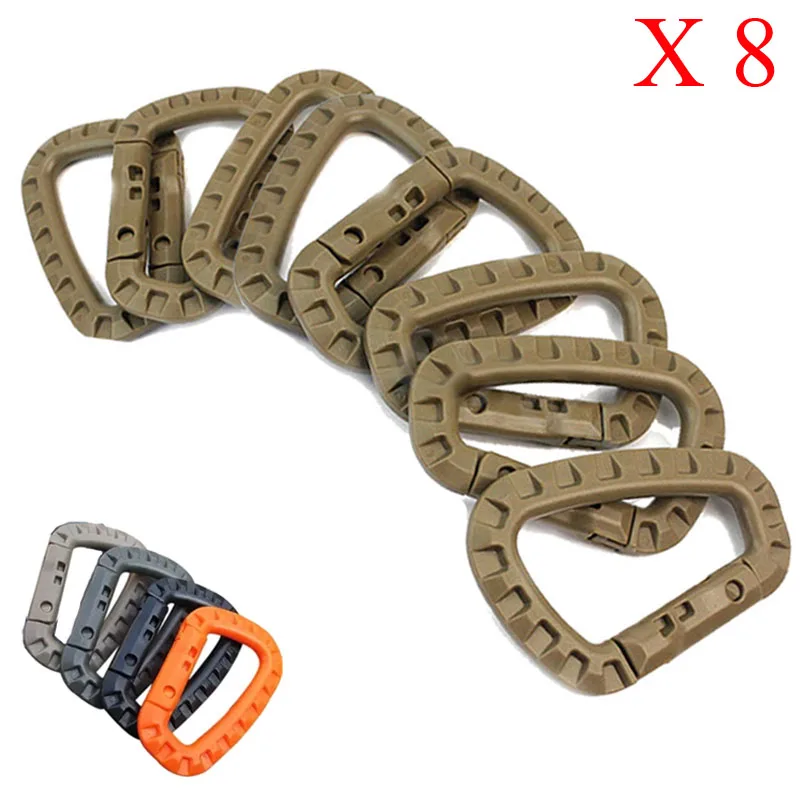 8X Carabiner quickdraw tool Clip Molle Webbing strap Outdoor Backpack ...