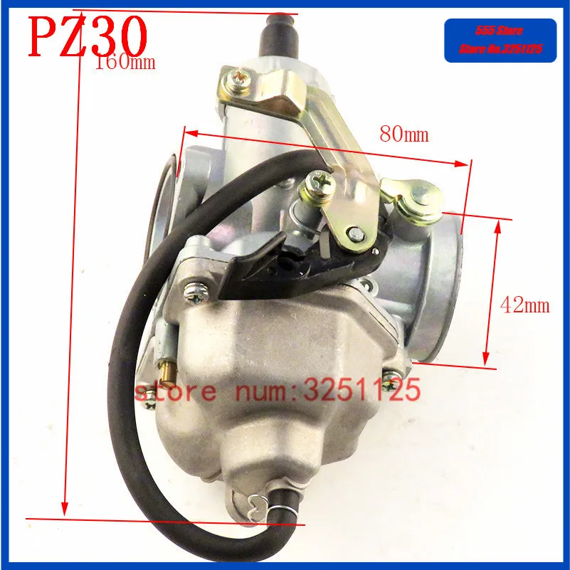 Carburador de bomba de aceleración PZ30 Ca rb de 30mm para Motor de 200cc 250cc Pit Dirt Motor ...