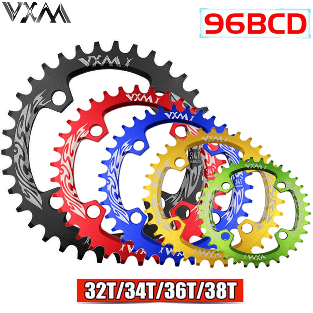 VXM Bicycle Crank 96BCD Round Shape 32T/34T/36T/38T MTB Chainring ...
