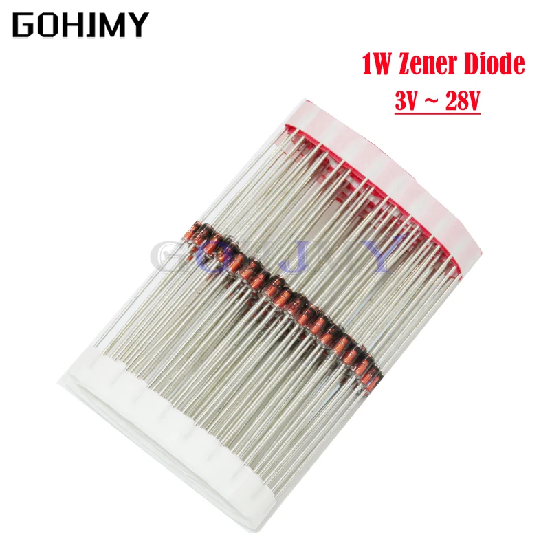 Diode Zener 1w Do-41 3v 3v3 3v6 3v9 4v7 5v1 5v6 6v2 6v8 7v5 8v2 9v1 10v ...