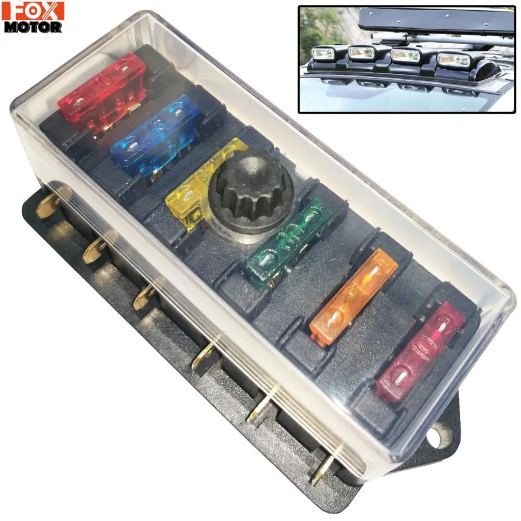 6 Way Circuit Blade Fuse Box Holder Block For Trucks Suv Car Boat ...