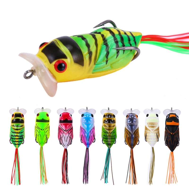 Nova cicada jerk minnow 12.6g 6.5cm topwater isca de pesca suave 8 cor ...