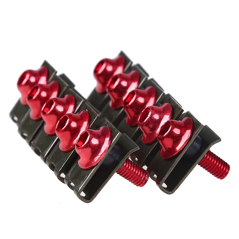 10X Red Fairing Bolts Kit Fastener Clips Screws Aluminum Sportbike ...