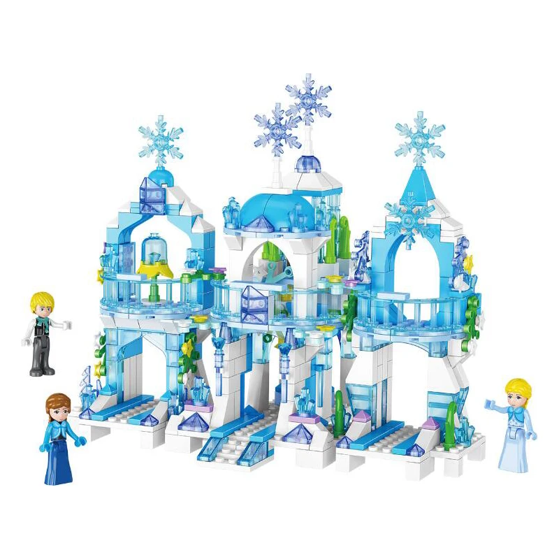 Elsa Ice Castle Princess Snow Queen Anna Ariel Building Blocks Bricks ...
