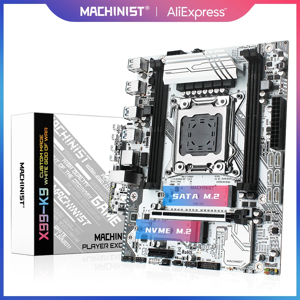 X99 machinista kit placa-mãe x99 suporte xeon e5 2620 v3 cpu ddr4 ecc ...