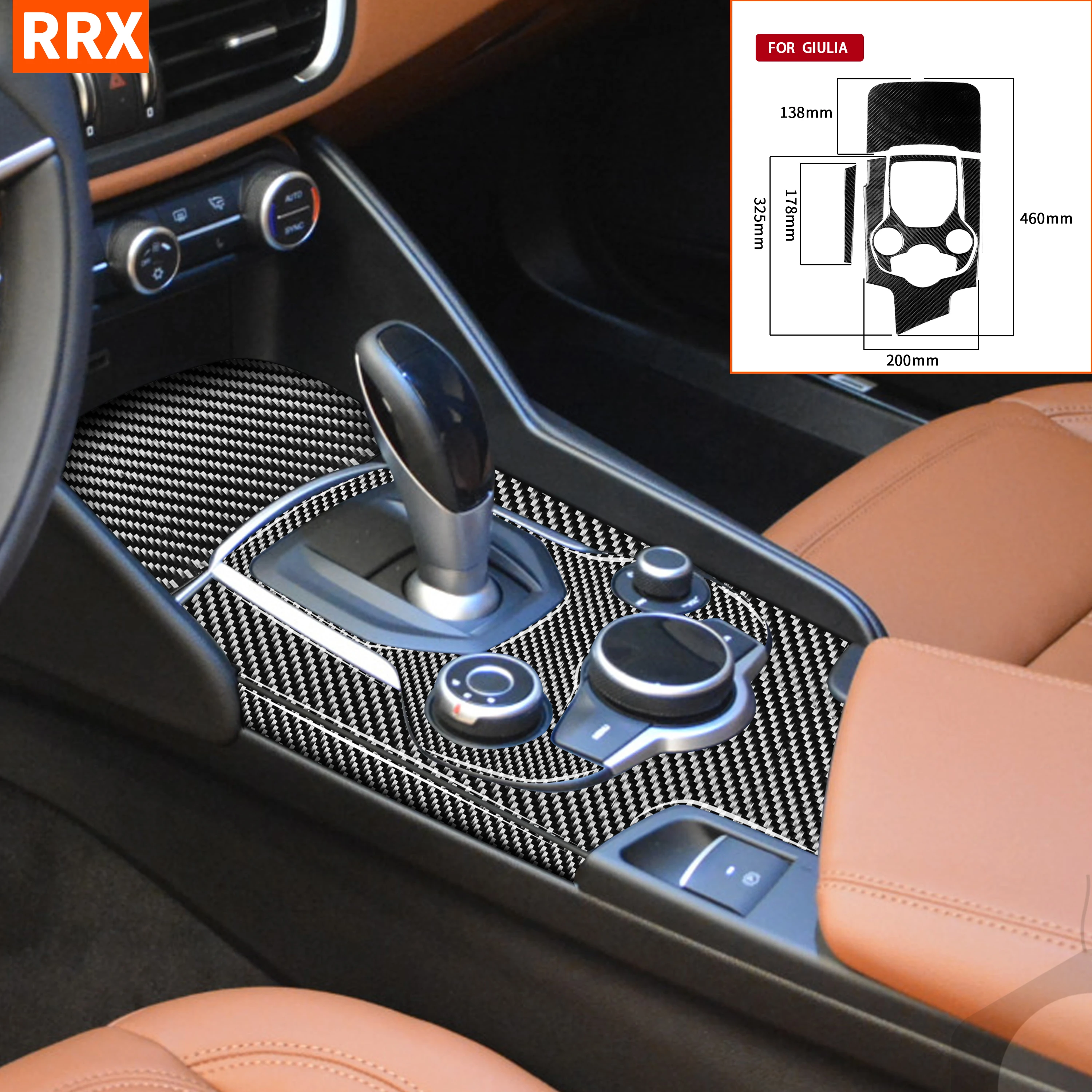 For-Alfa-Romeo-Giulia-Gear-Shift-Panel-Frame-Carbon-Fiber-Interior ...