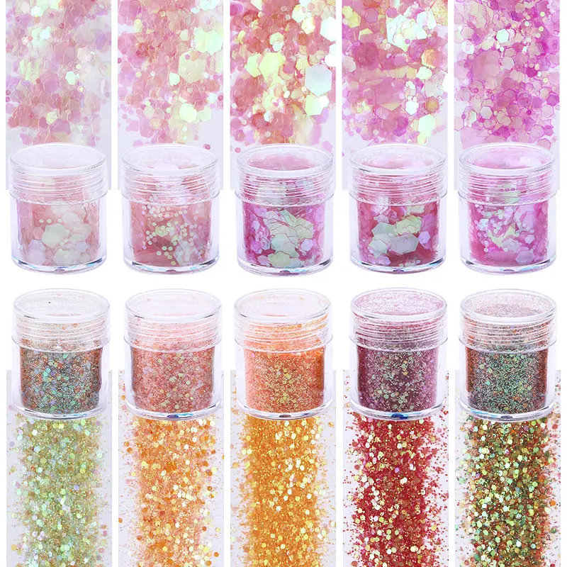 5-Box-set-Epoxy-Resin-Glitter-Powder-Holographic-Mix-Hexagon-Spangles ...
