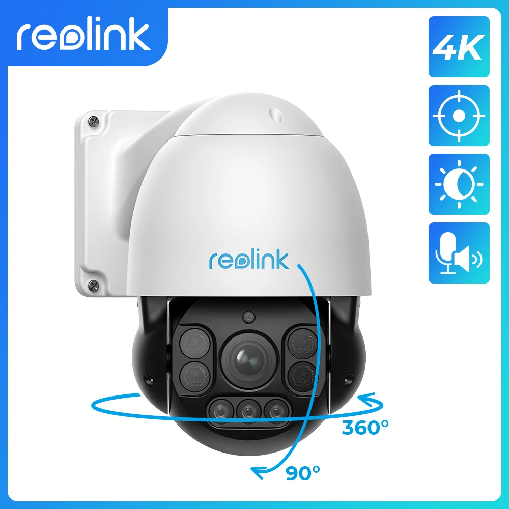 Reolink 8MP PoE IP Camera PTZ Pan/Tilt Optical Zoom Human/Car Detection ...