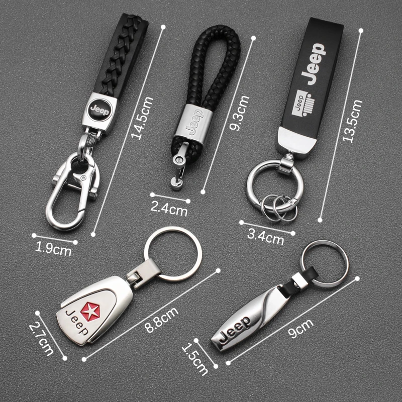 3D Metal/Leather Car Styling Keychain For JEEP