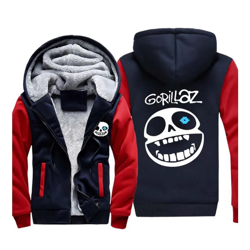 New Undertale Hoodie Game Sans GORILLAZ Coat Jacket Winter Men Thick ...