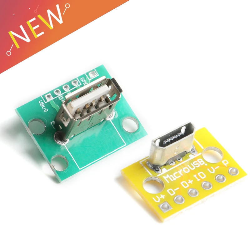 10Pcs-1Pc-Vertical-USB-Micro-USB-2-0-Female-Head-A-Connector-2-54mm-PCB ...