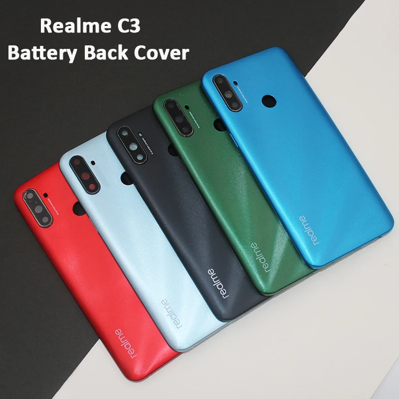 Original Realme C3 C 3 Battery Back Cover Rear Case Door Housing Phone ...