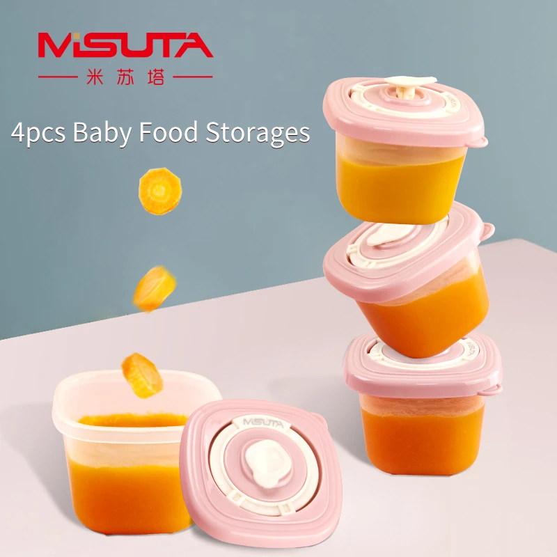 120ML 4Pcs/Kit Baby Snack Box Fresh Food Fruits Storage Box Baby Care ...