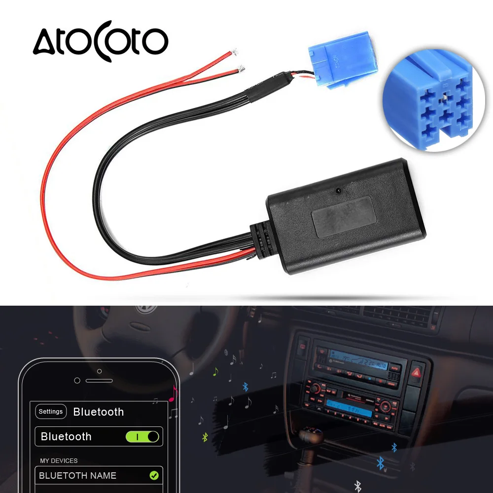 Car Bluetooth 5.0 Module 8 Pin MINI ISO Plug Cable AUX Adapter for AUDI ...