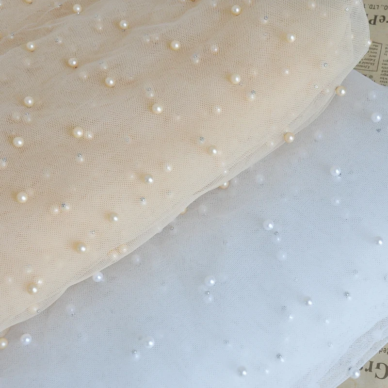 Multicolor Nail Pearl Fabric Dress Net Yarn Jewelry Soft Cloth Dress ...