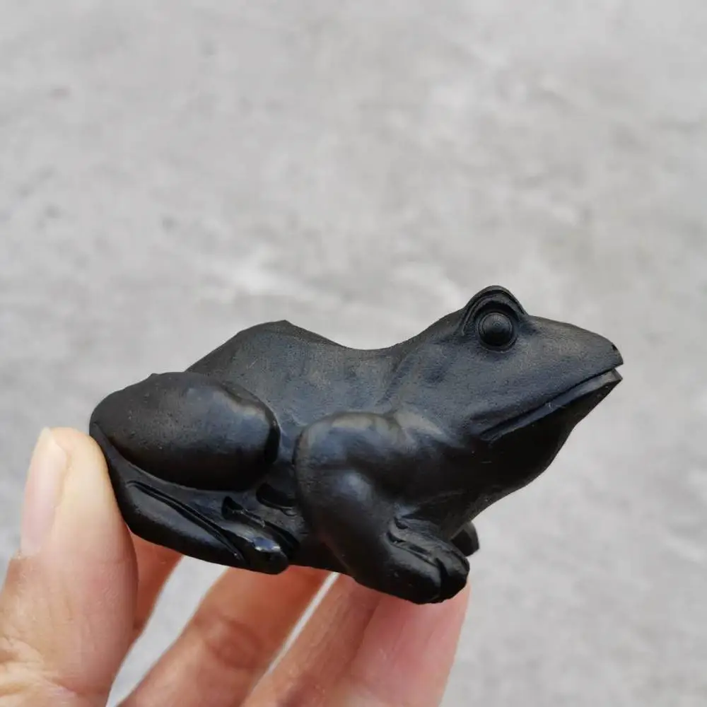 Art & Collectibles Sculpture Hand Carved Obsidian Stone Frog Sculpture ...