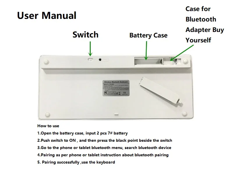 Compact Wireless Bluetooth Keyboard Bk3001 Black Portable Mini Qwerty