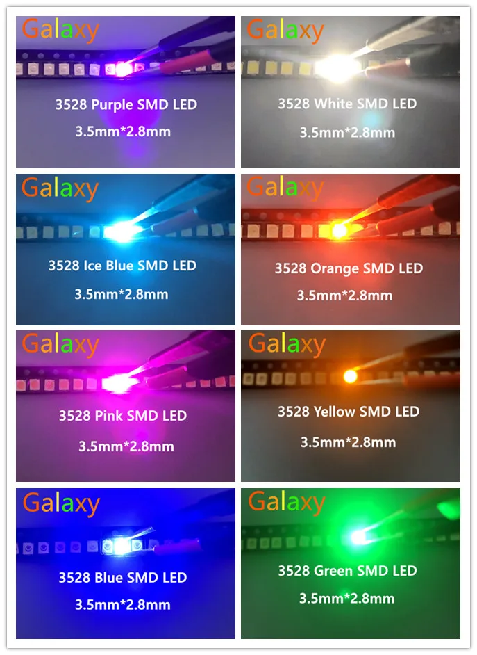 Diodos-LED-SMD-100-3528-Kit-de-diodos-LED-SMD-verde-rojo-blanco-c-lido ...