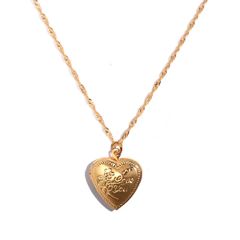 Gold Color Heart-shaped Pendant Necklace