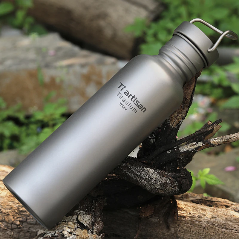 Tiartisan Titanium Sports Bottle with Titanium Lid Outdoor Camping ...